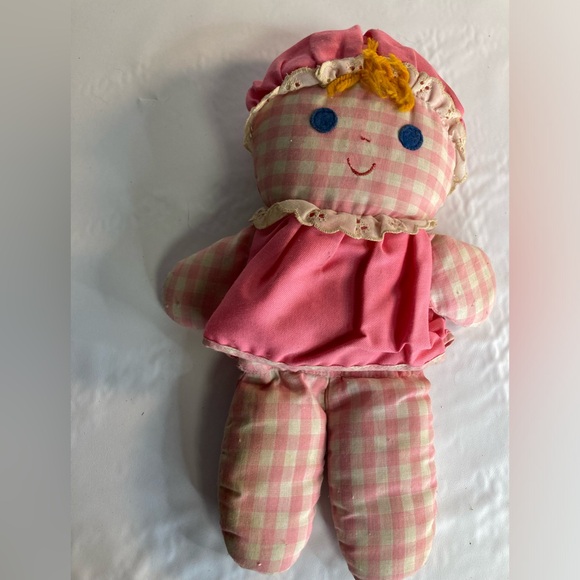 Fisher-Price | Toys | Vtg Fisher Price Lolly Doll Pink Gingham Cloth Toy Rattle 975 Stuffed ...